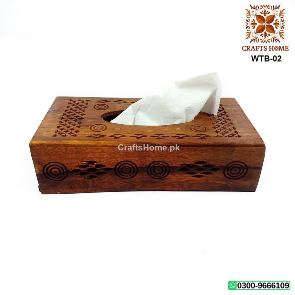 VIP Hand Carved Tissue Box - Crafts Home
