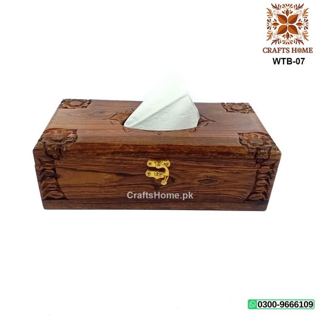 VIP Hand Carved Tissue Box - Crafts Home